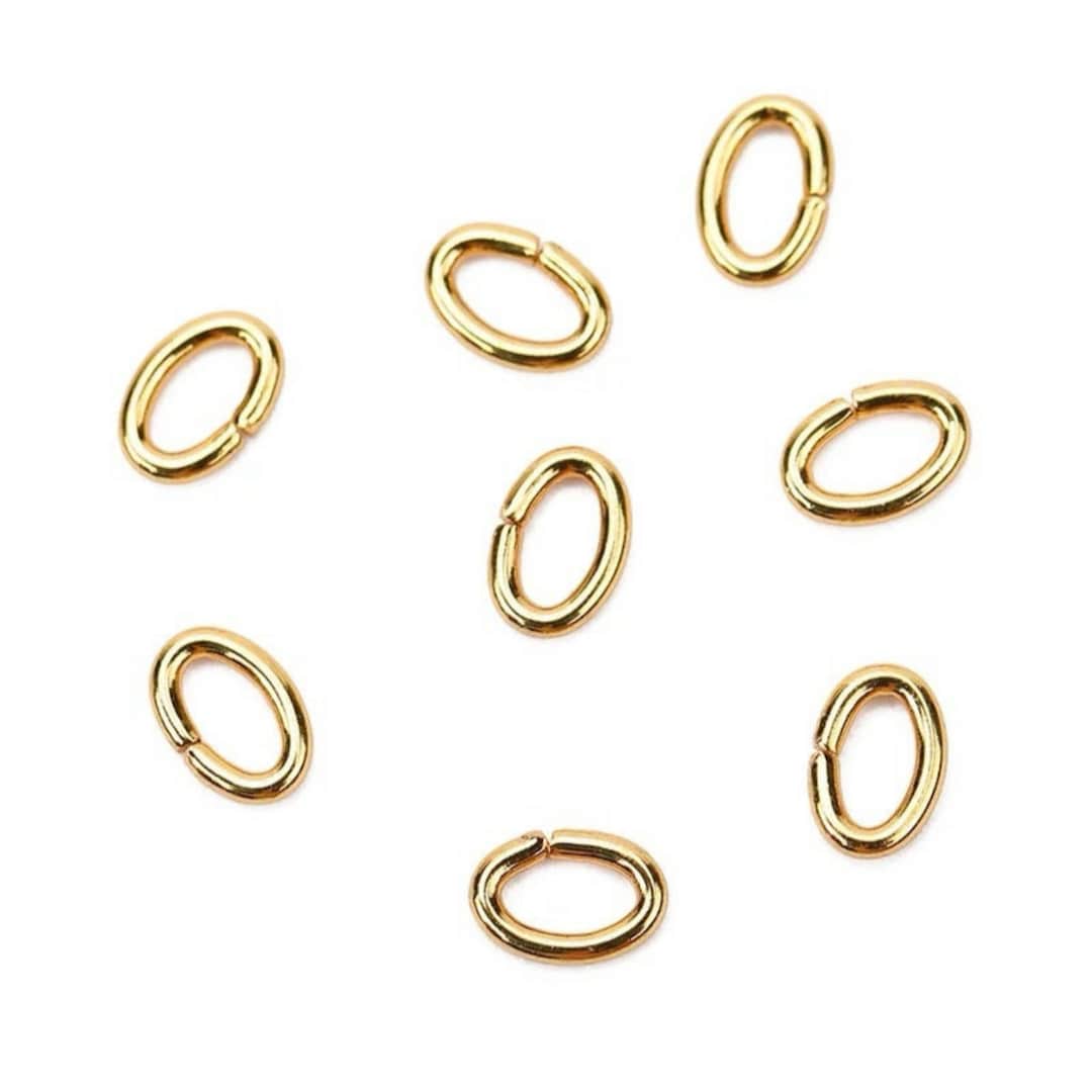 20pcs-18k Gold Filled Oval Jump Rings/solid Oval Jump Ring/connectors ...