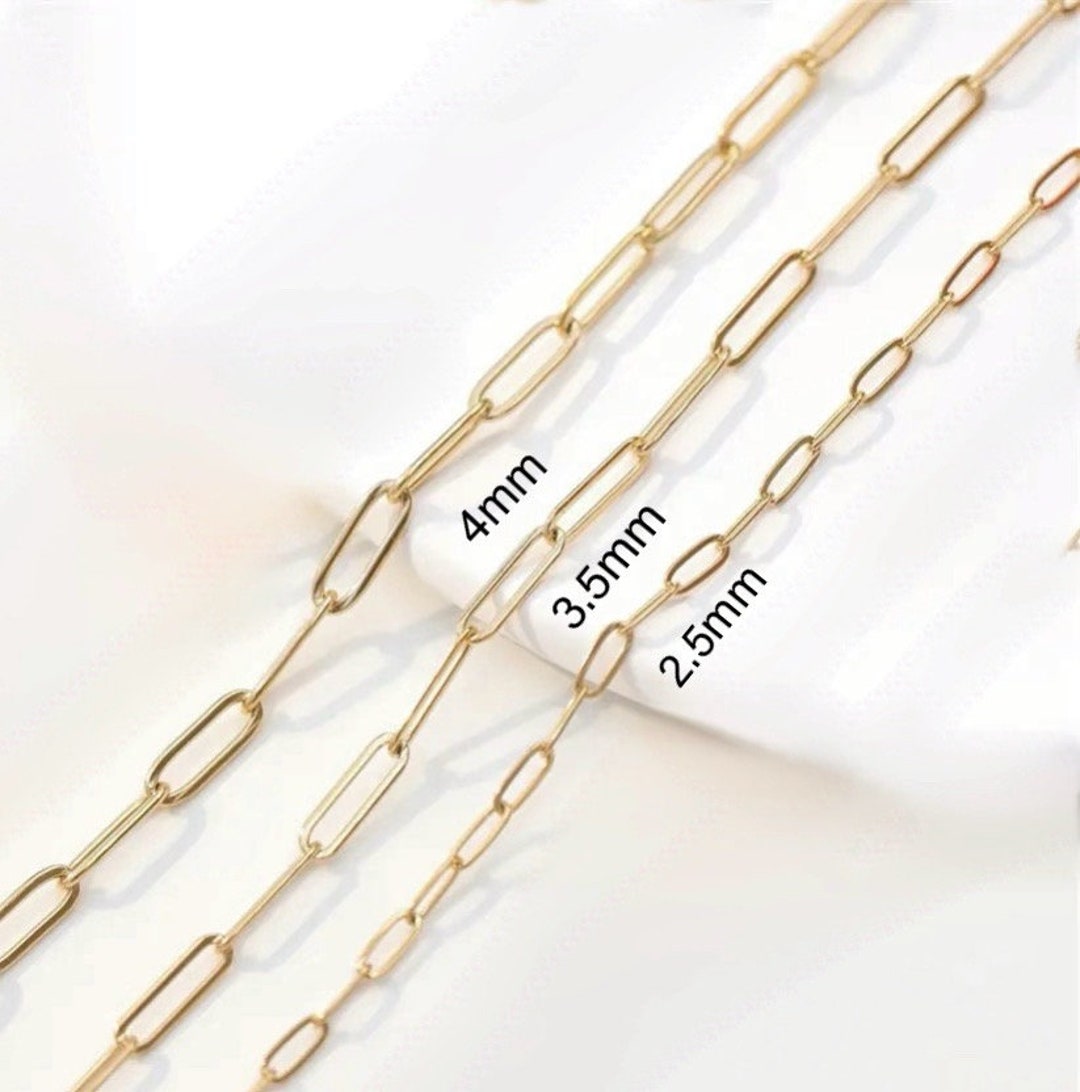 14K Gold Plated Paperclip Link Chain|flat Oval Chain|wholesale Chain ...