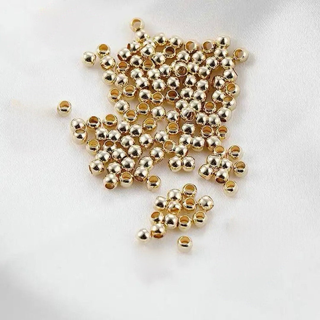 10pcs-14k Gold Filled Crimp Bead/crimp Bead/round Crimp Beads/crimp End ...