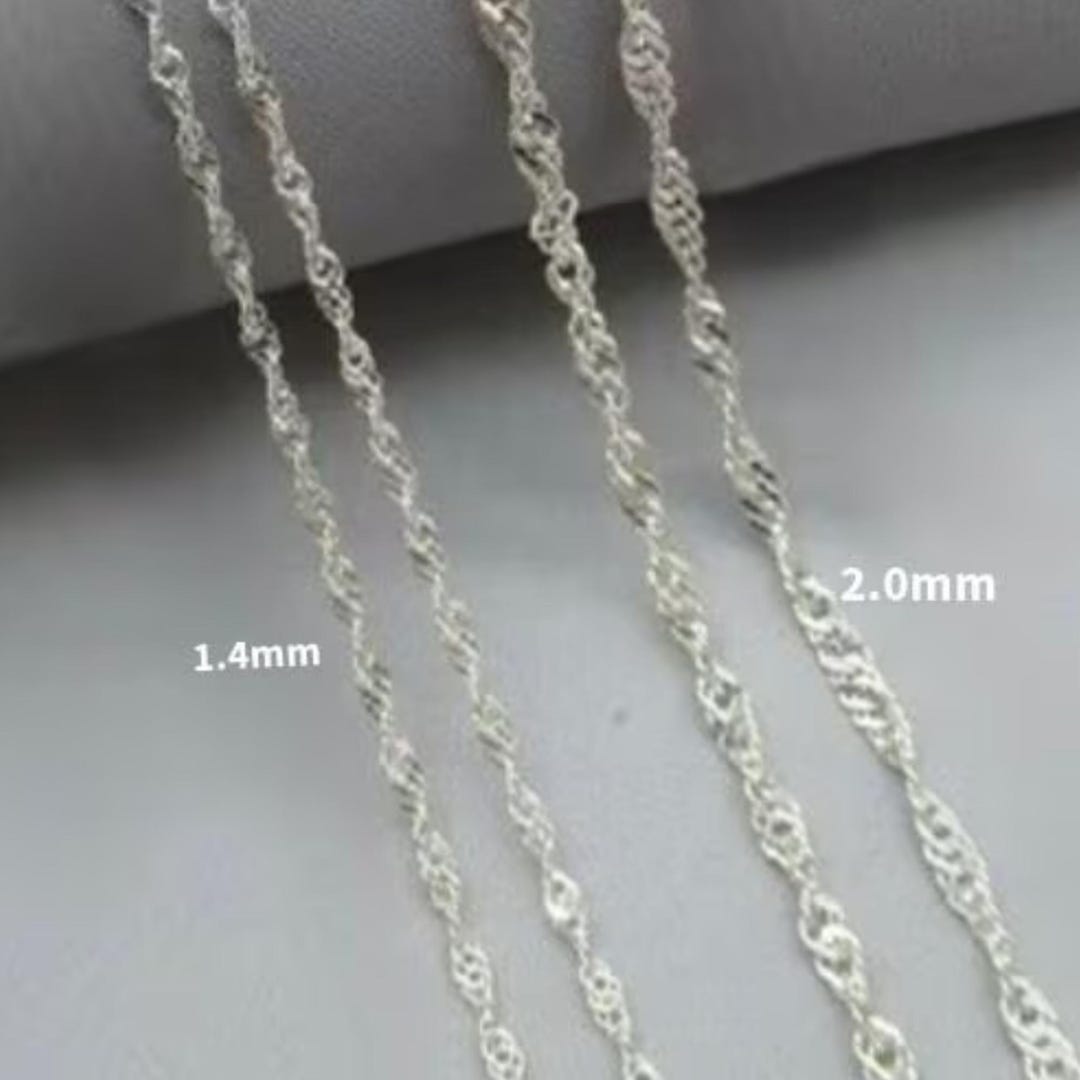 925 Sterling Silver Twisted Wavy Chain/singapore Chain/singapore Chains ...