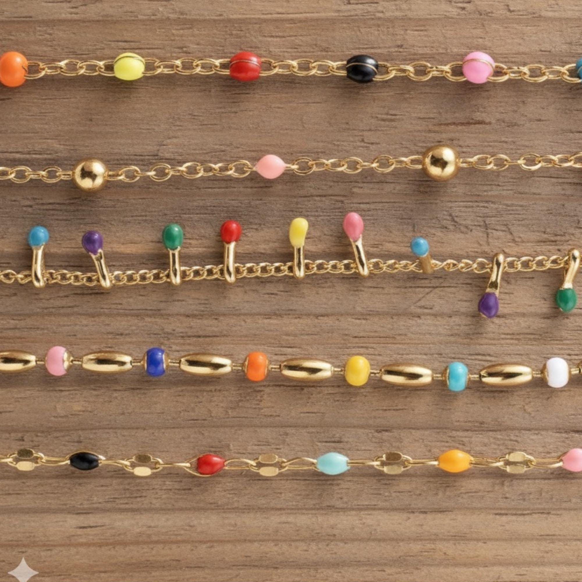 18K Gold Filled Enamel Chains/gold Filled Chains for Permanent Jewelry ...