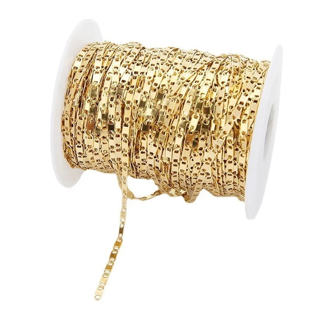 18k Gold Filled Flat Link Chains/flat Link Chains/chains for Permanent ...