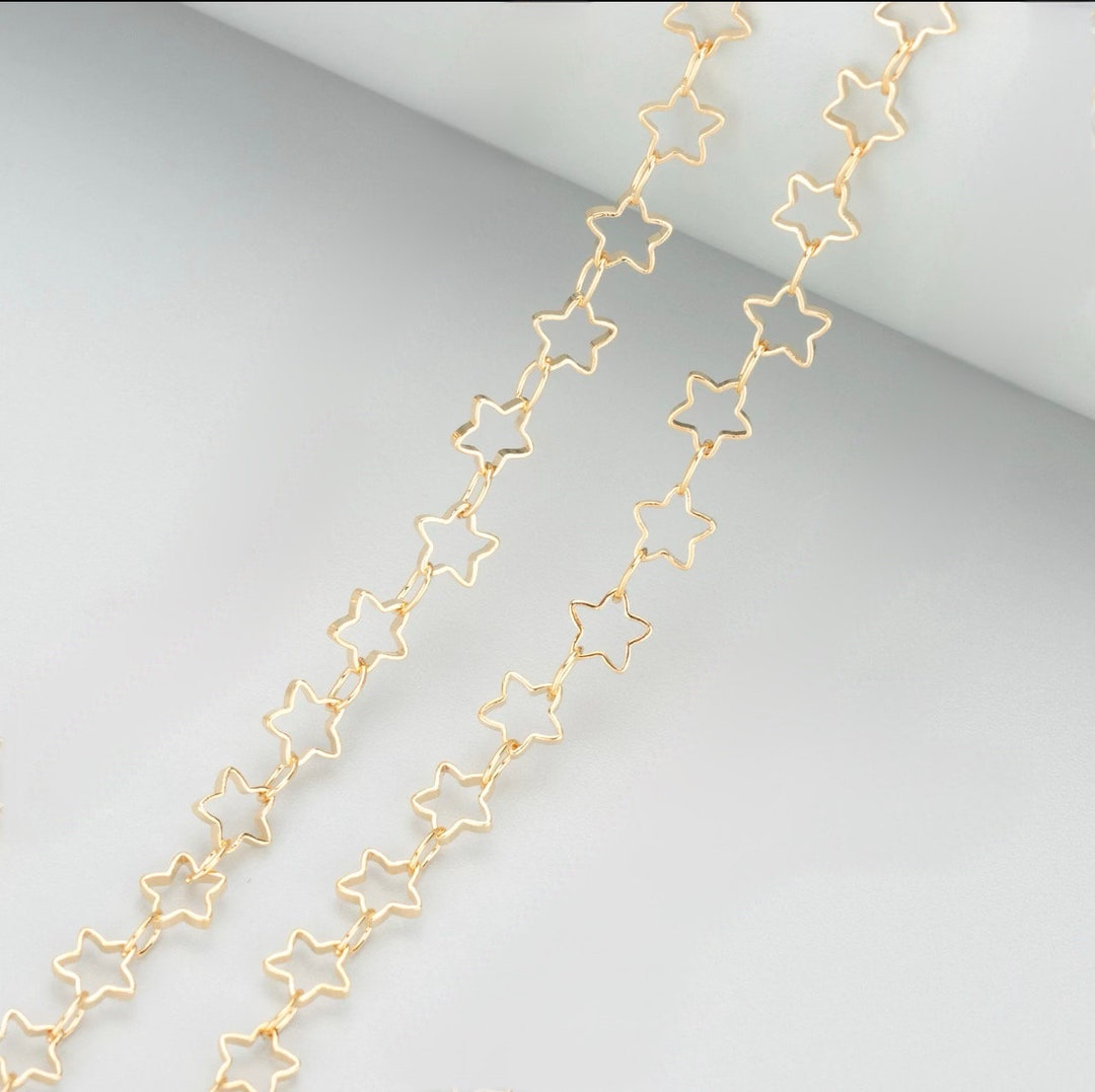 14K Gold Plated Small Pentagonal Star Chain/star Chain for Jewelry ...