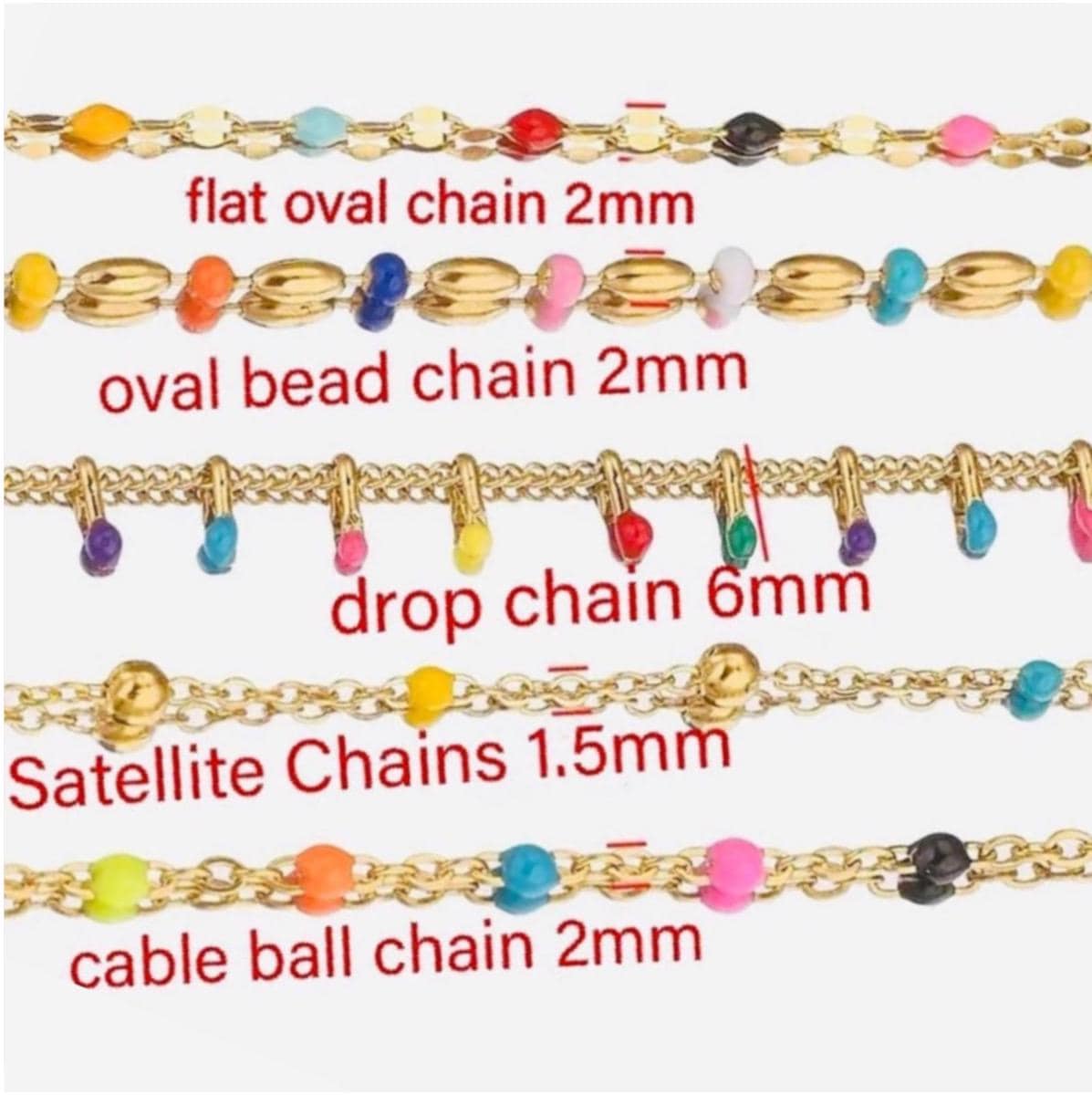18K Gold Filled Enamel Chains/gold Filled Chains for Permanent Jewelry ...