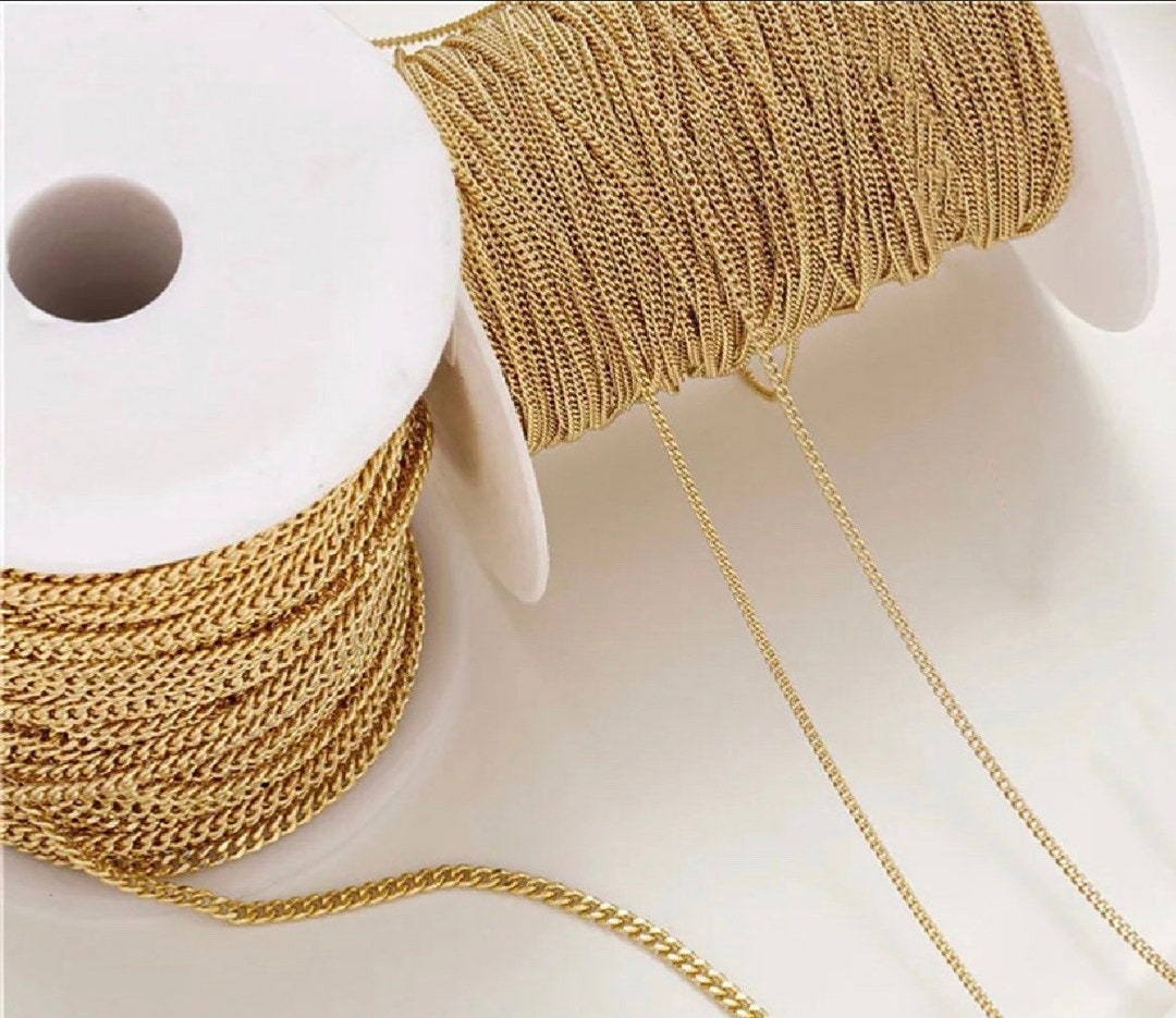 18k Gold Filled Cuban Link Chain|curb Chain|border Link Chain|chain for ...