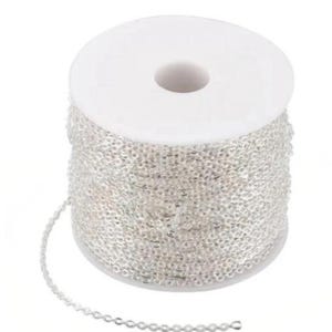 Silver Filled Flat Cable Chain/silver Chain by the Foot|bulk Chain for ...