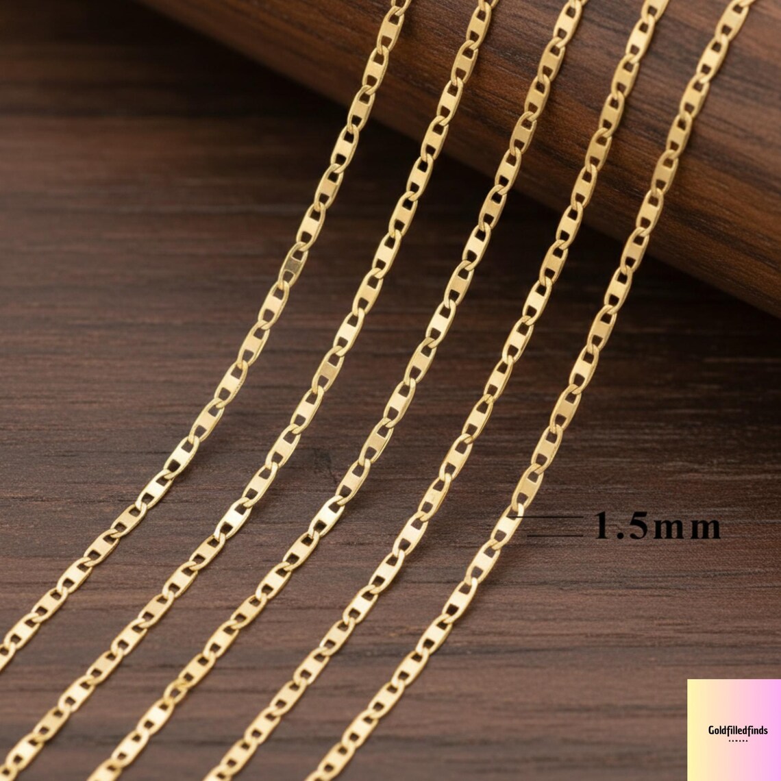 18k Gold Filled Flat Link Chains/flat Link Chains/chains for Permanent ...