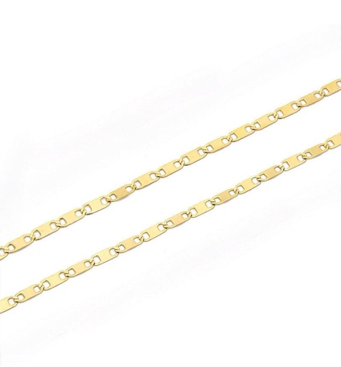 18k Gold Filled Flat Link Chains/flat Link Chains/chains for Permanent ...