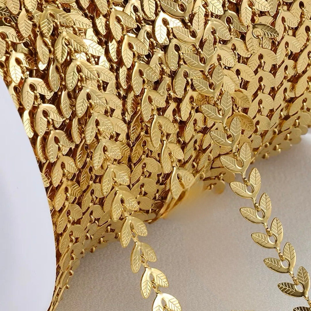 18K Gold Filled Leaf Chains|chevron Link Chain|diy Arrow Chains ...