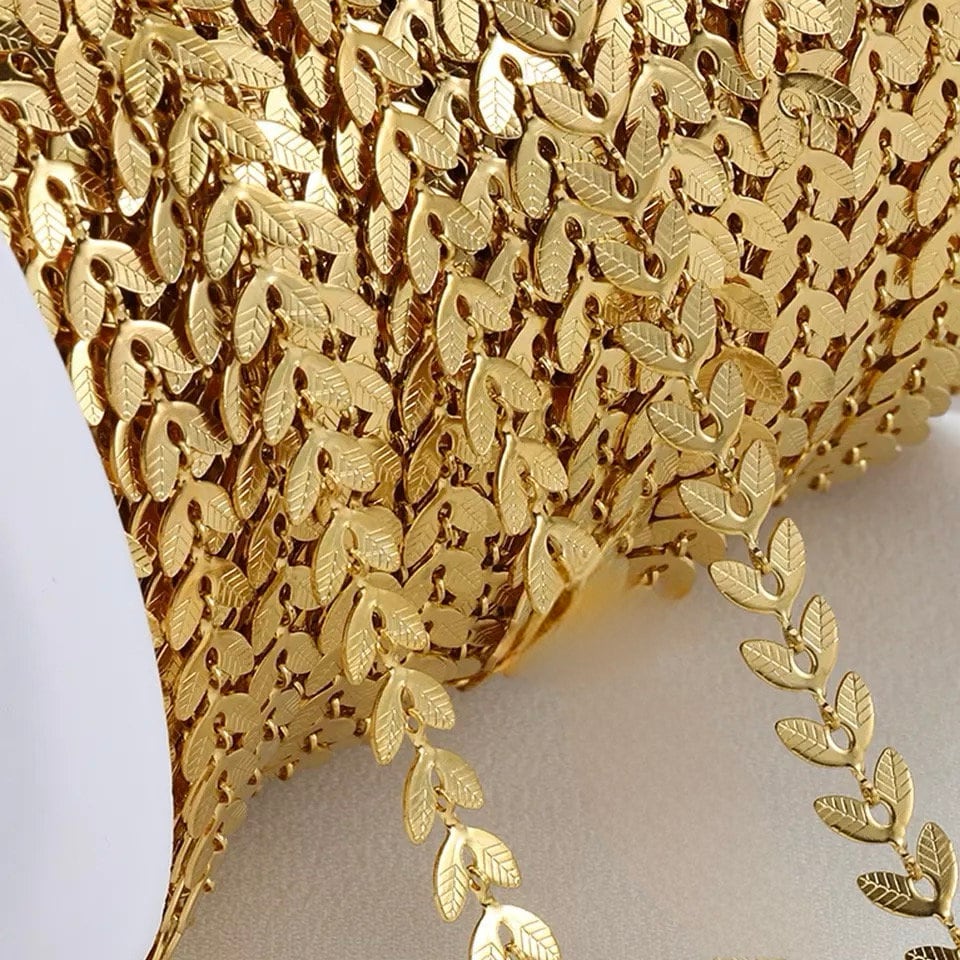 18K Gold Filled Leaf Chains|chevron Link Chain|diy Arrow Chains ...