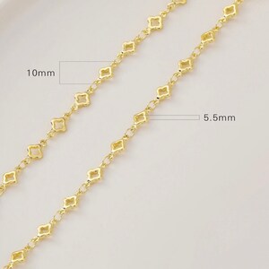 14k Gold Plated Brass Chain/clover Chain/clover Necklace/chain for ...