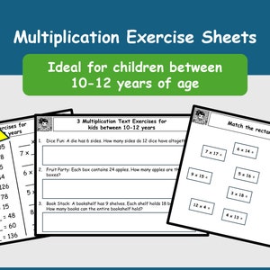 10 Printable Multiplication Exercise Cheets Ideal for Children Between ...