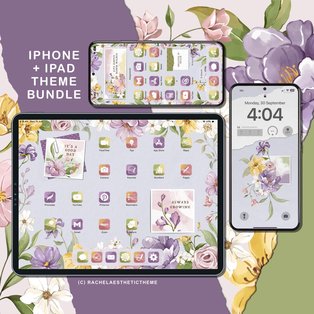 Floral Ios Icon Bundle, Spring Phone App Icon, Ipados 26 Icon ...