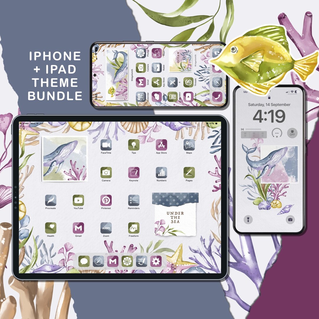 Ocean Ios Theme Kit Sea Ios Icon Ocean Handdrawn App Icon Coral ...