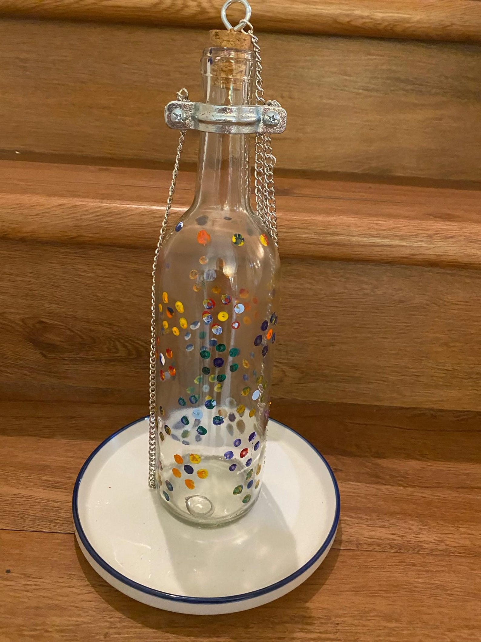 Hand Painted Wine Bottle Bird Feeders, Tiki Torches & Terrariums - Etsy