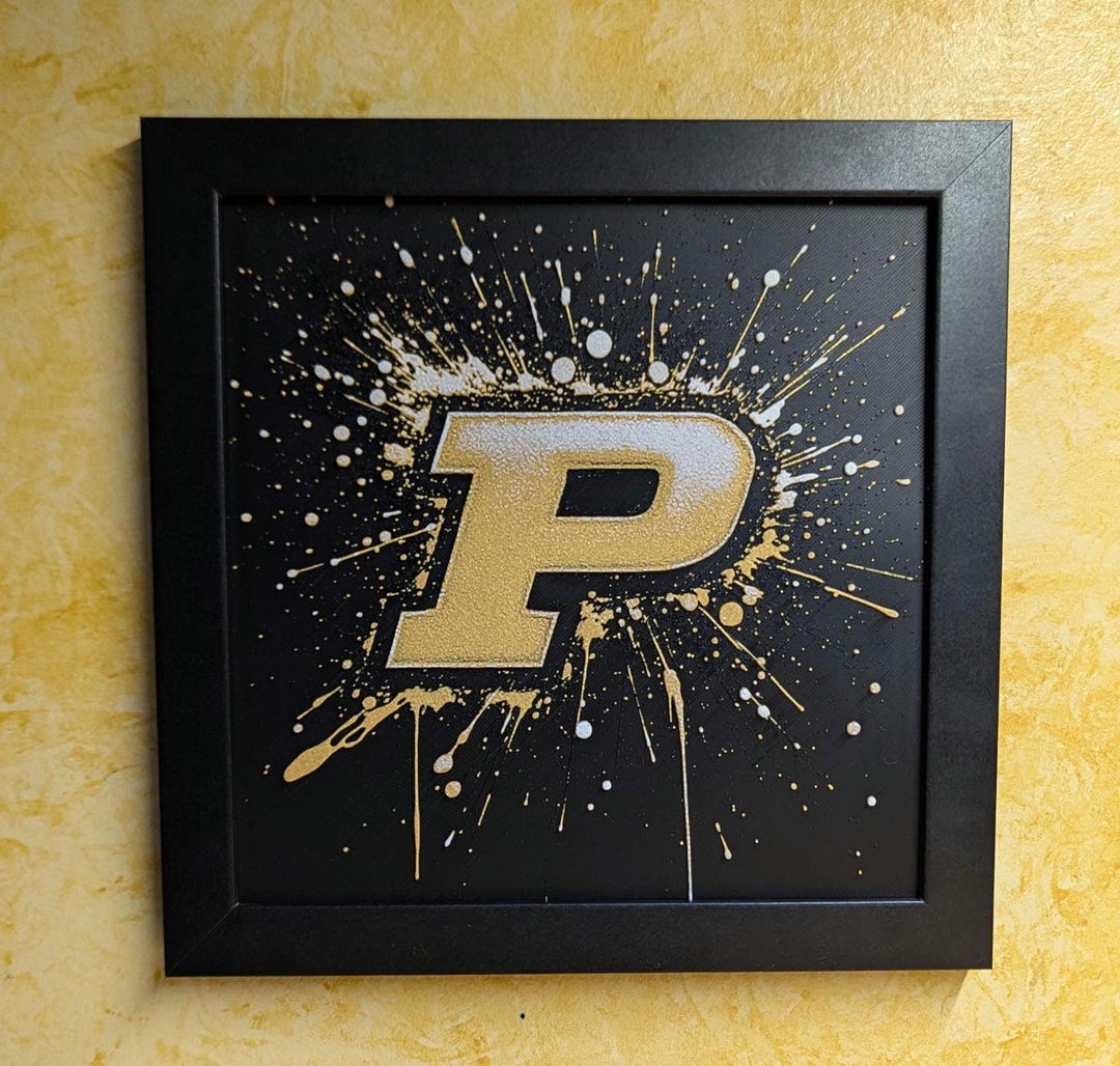 Purdue University Paint Splatter Desk/wall Decor, Hueforge - Etsy