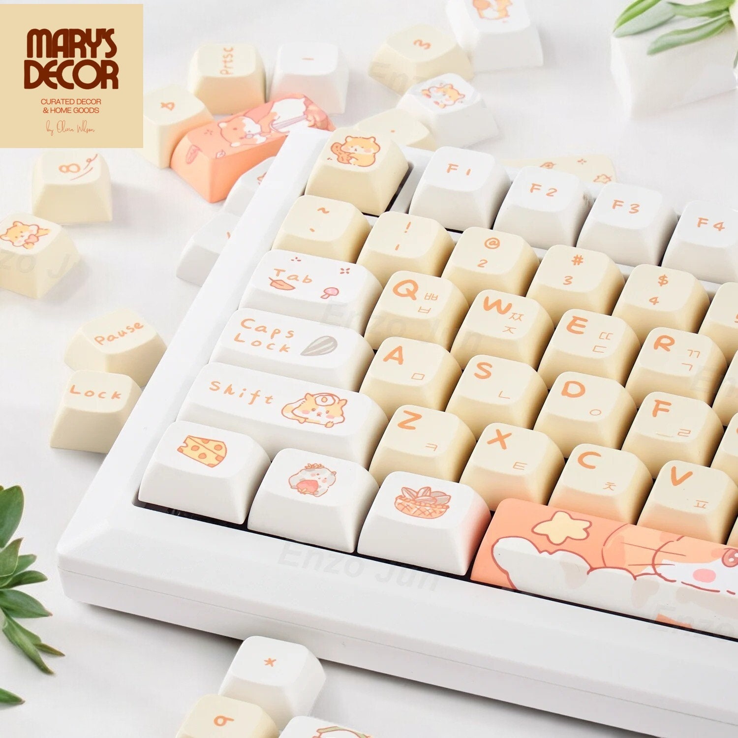 Cute Squirrel Keycaps Themed Keycap Set for Mechanical Keyboard 131 ...