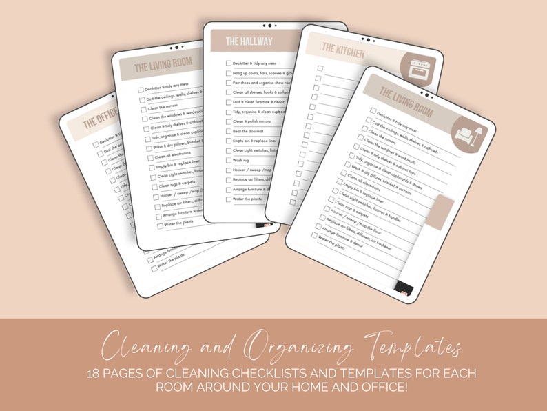 Cleaning Checklists for Every Room - Printable & Digital Download ...