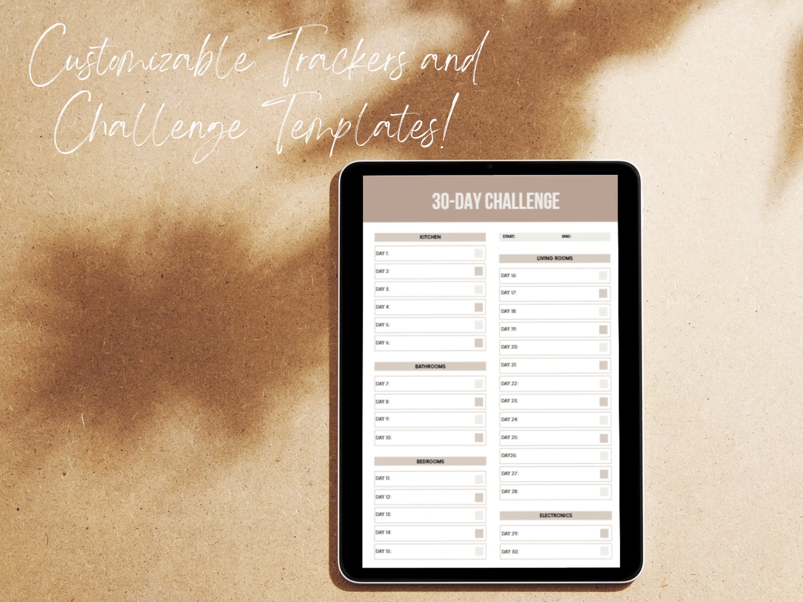 Chores and Cleaning Trackers - Printable & Digital Download Templates ...