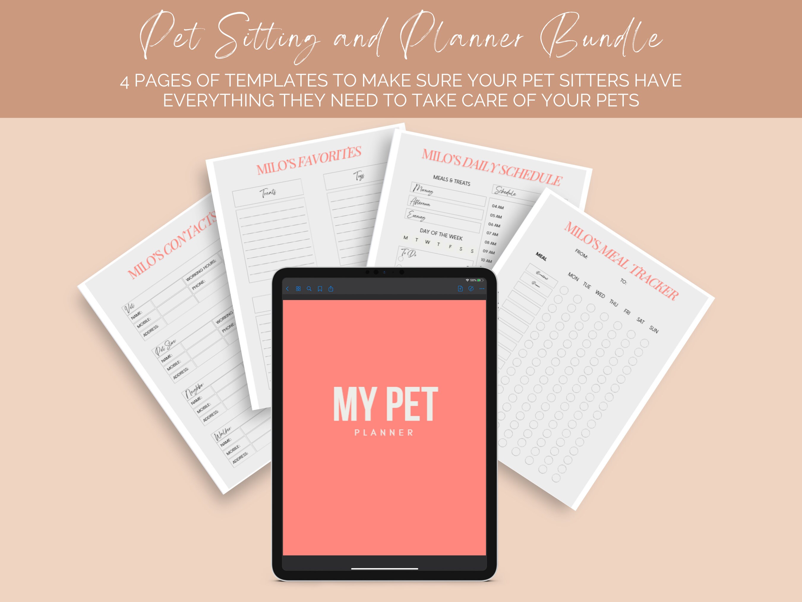 Pet Schedule and Tracker Printable & Digital Download - Etsy
