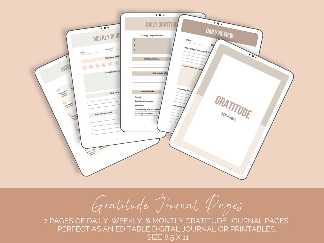 Gratitude Journal Pages - Printable & Digital Download - Etsy