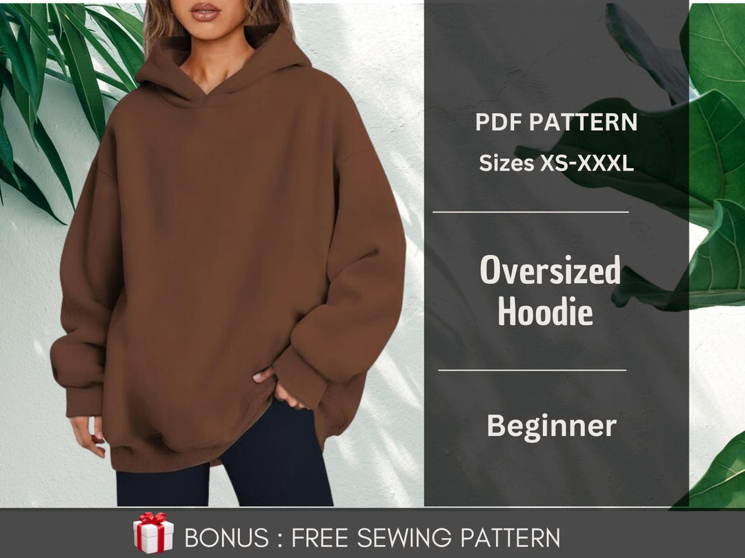 Oversized Hoodie Sewing Pattern Beginner-friendly Pullover Womens Loose ...