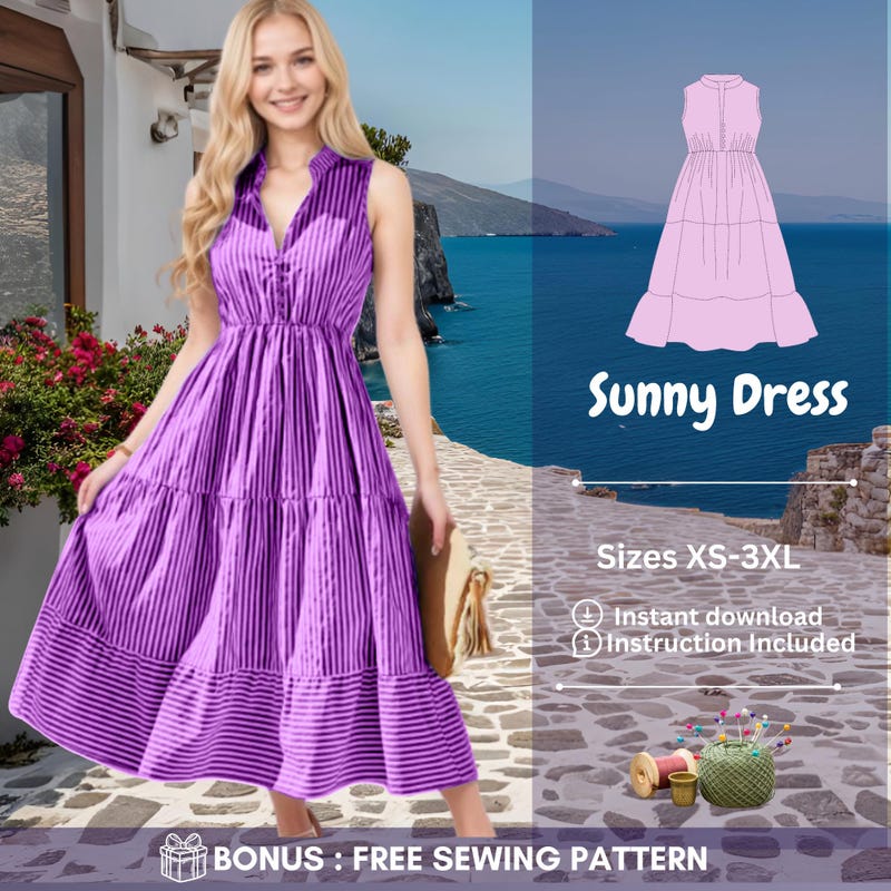 Sun Dress Pattern - Etsy