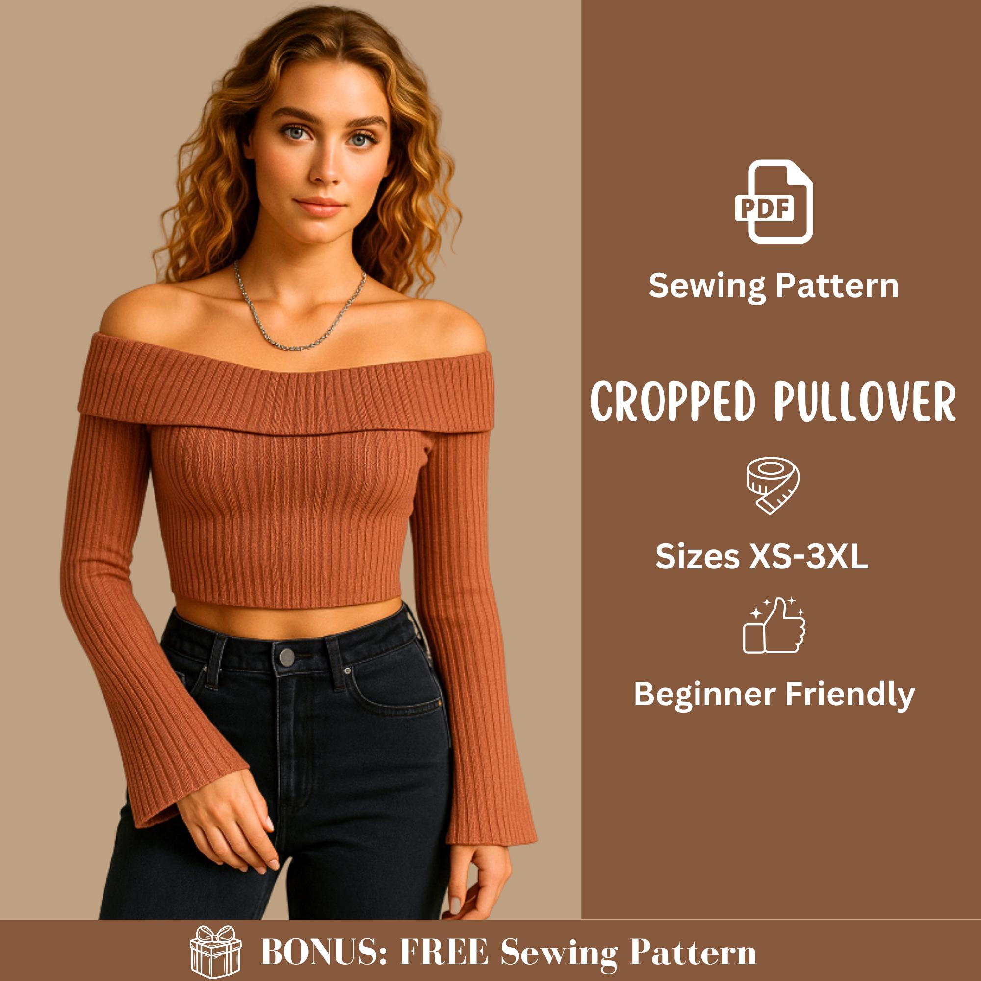 Off Shoulder Sweater Sewing Pattern | Sweater Pattern | Women Knit ...