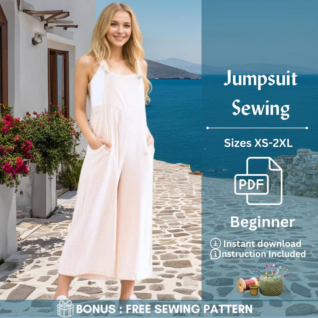 Jumpsuit Sewing Pattern | Overalls Pattern | Jumpsuit PDF Pattern ...