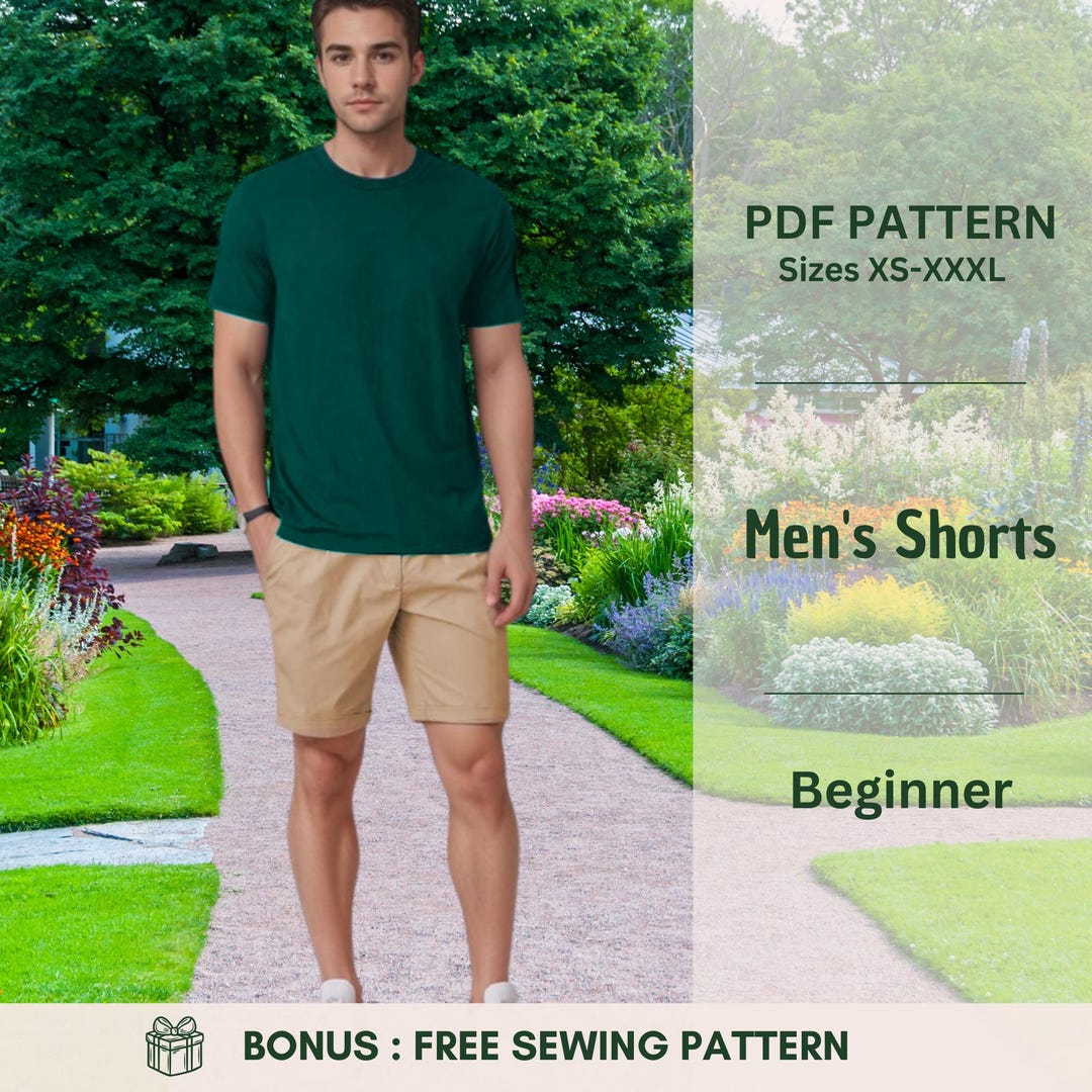 Men's Shorts Pattern | Sewing Pattern for Men | PDF Sewing Pattern Men ...