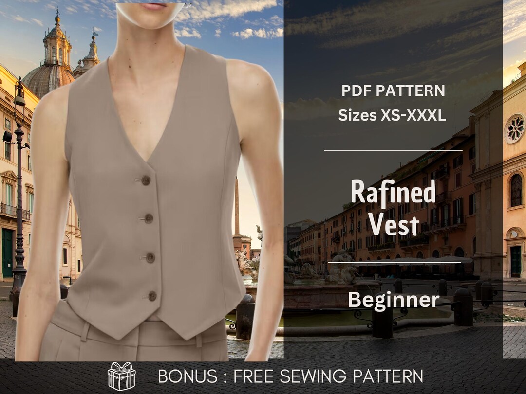 Waistcoat Pattern | Women Vest Pattern | Vest Sewing Pattern | Sewing ...
