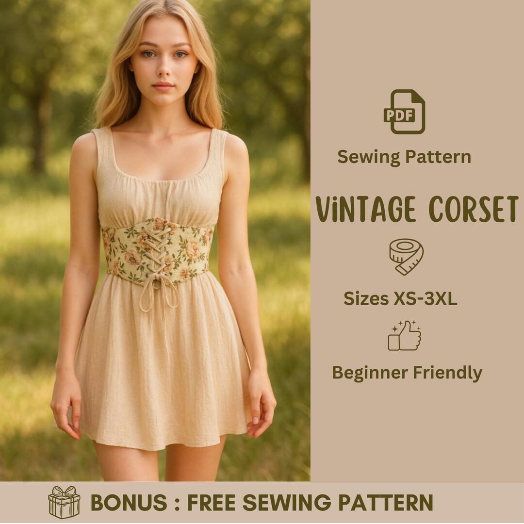 Corset Belt Sewing Pattern | Underbust Corset Sewing Pattern | Vintage ...