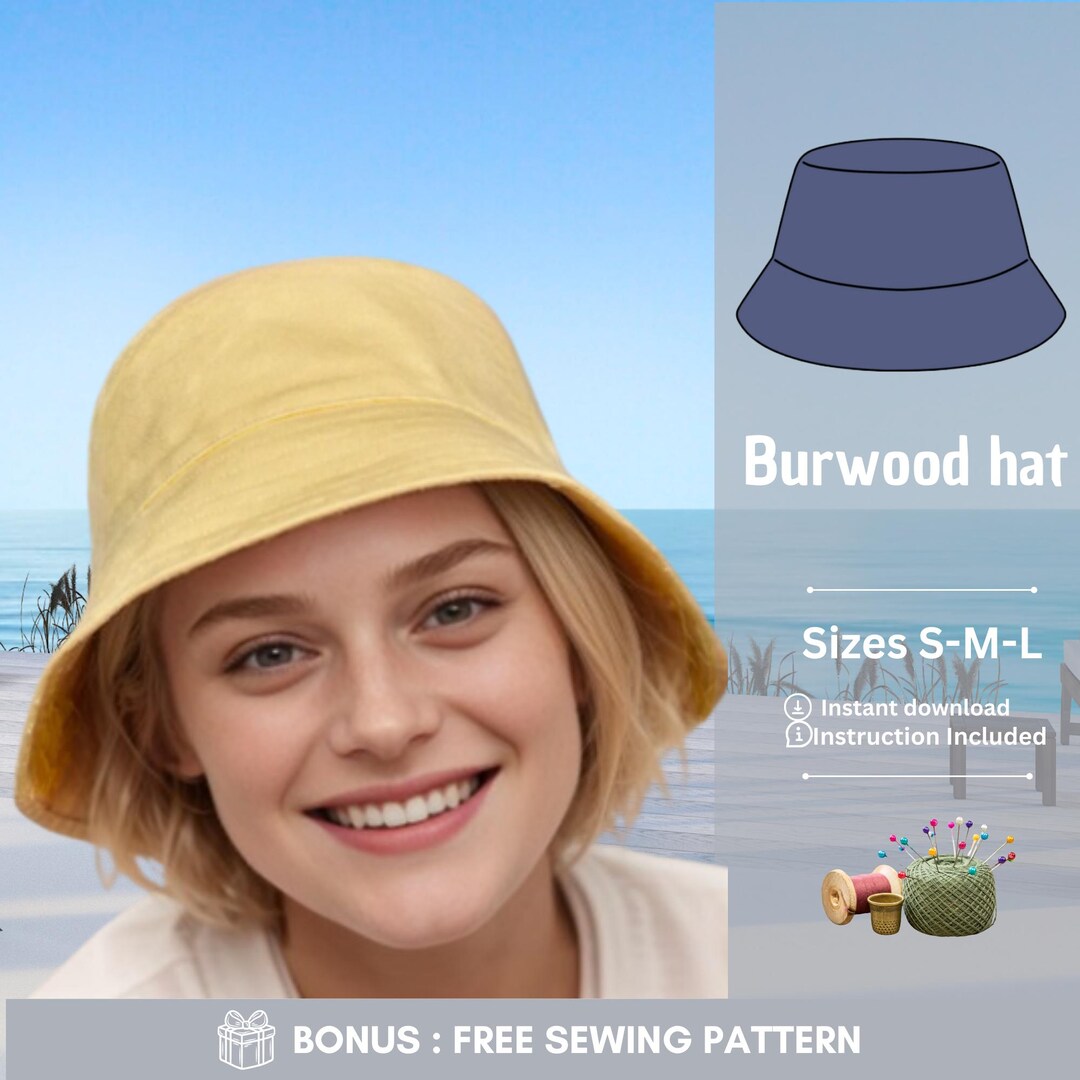 Bucket Hat Sewing Pattern | Reversible Sun Hat Pattern | Unisex Hat ...