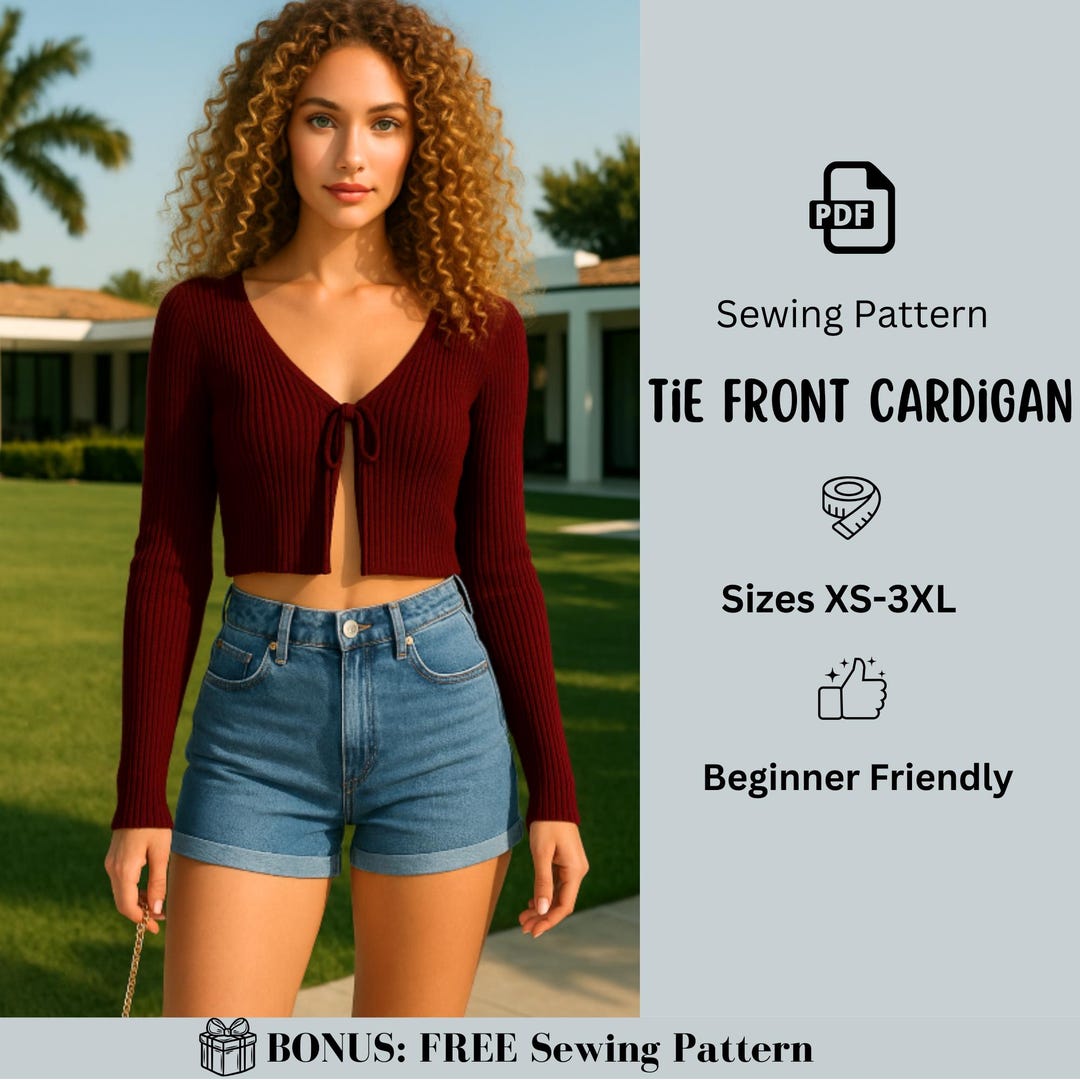 Front Tie Top Sewing Pattern | Top Sewing Pattern | Women's Sewing ...