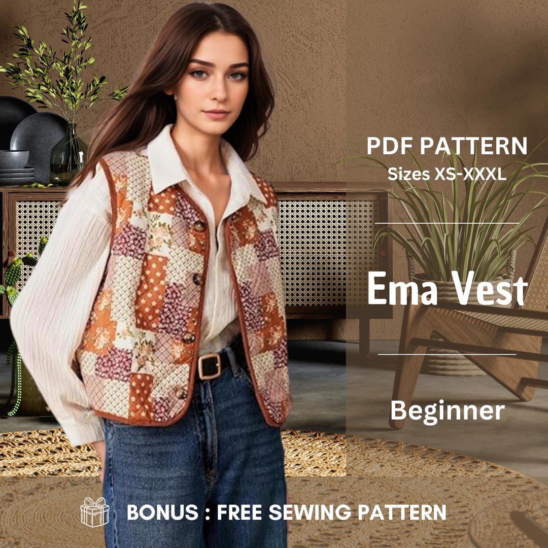 Front Tie Top Pattern | Vest Sewing Pattern | Top Sewing Pattern | Vest ...