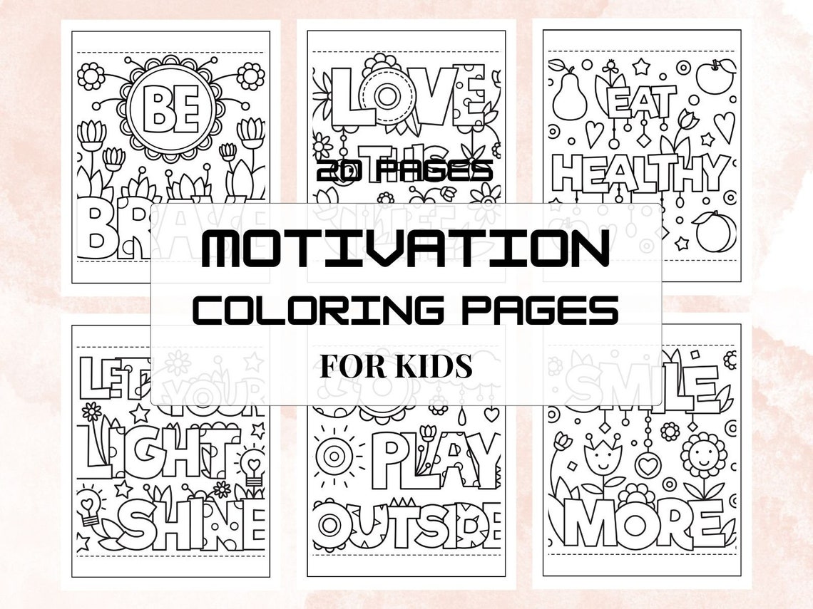20 Kids Inspiration Coloring Pages, Printable Kids Motivational ...