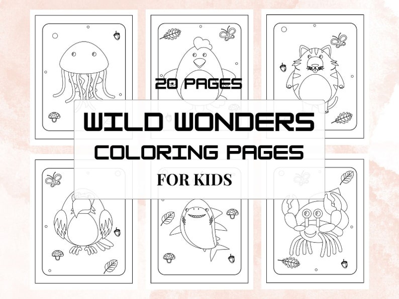 20 Wild Wonders Coloring Pages, Printable Animals Coloring Pages, Sea ...