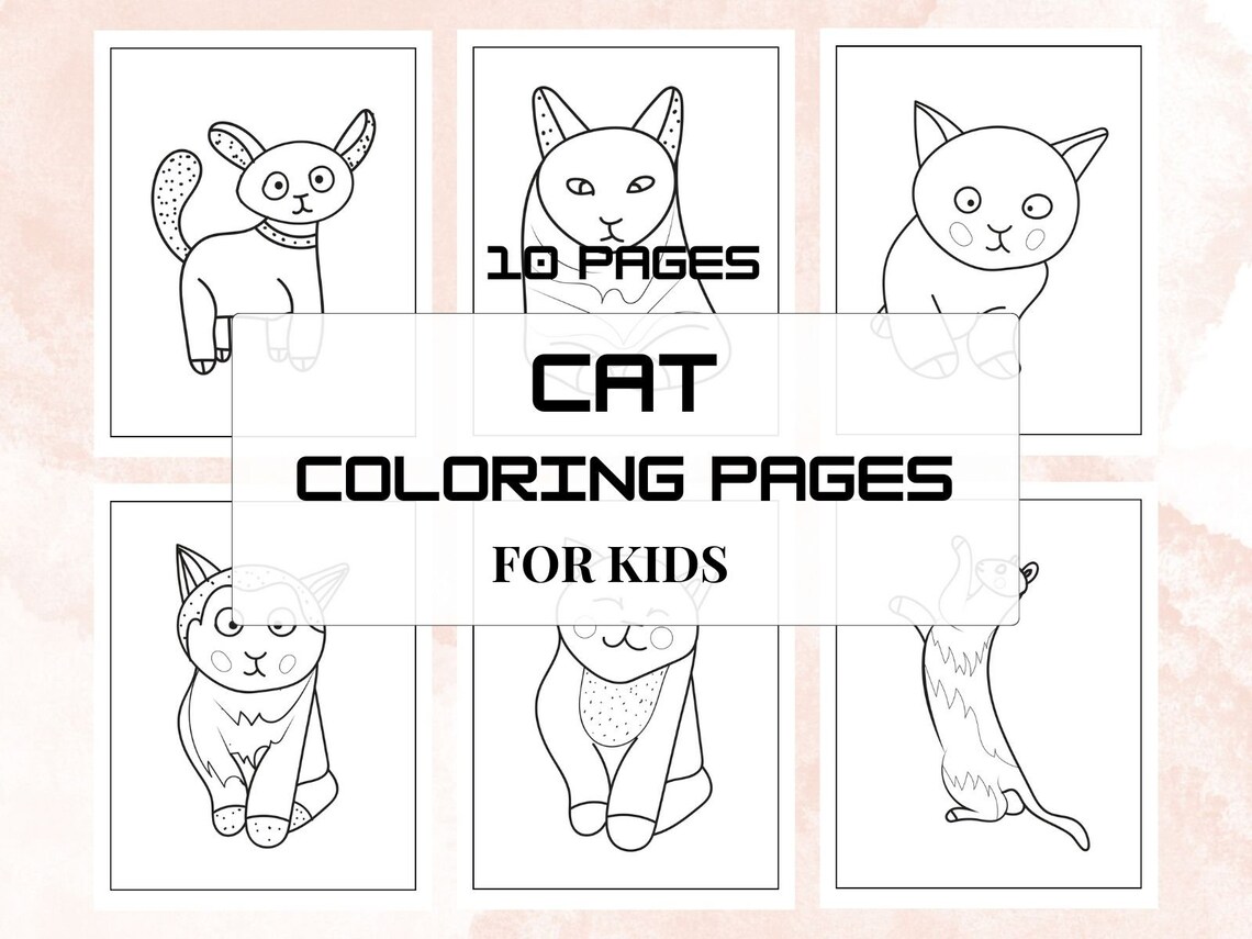 10 Cat Coloring Pages, Printable Printable Cat Coloring Pages for Kids ...