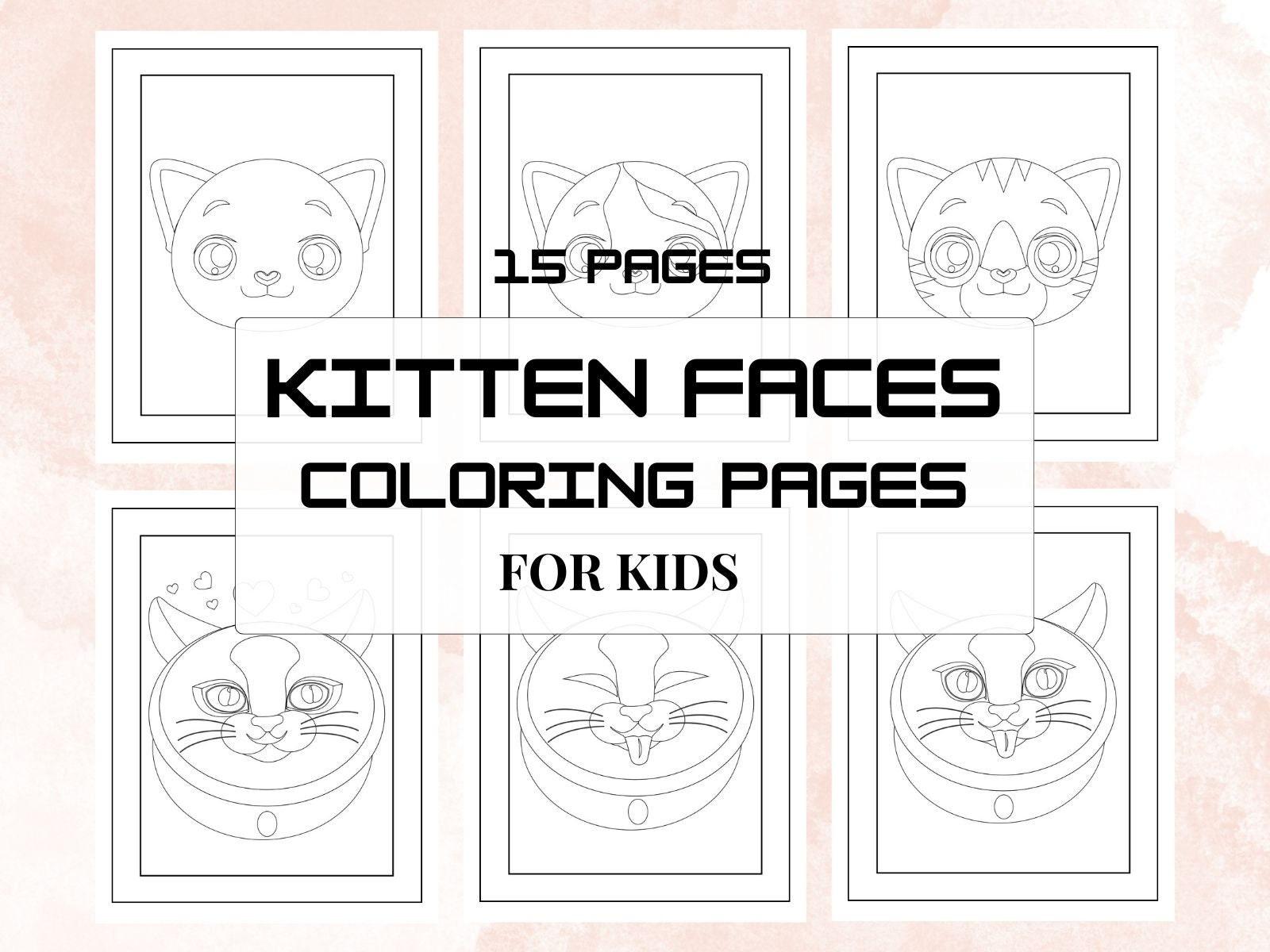 15 Kitten Face Coloring Pages, Printable Cat Coloring Pages, Kids ...