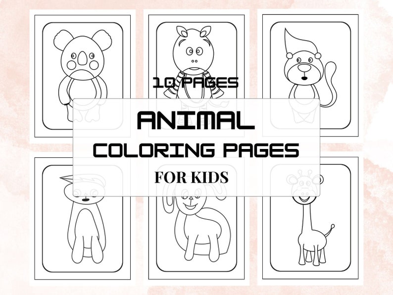 10 Animals Coloring Pages, Printable Animals Coloring Pages, Safari ...