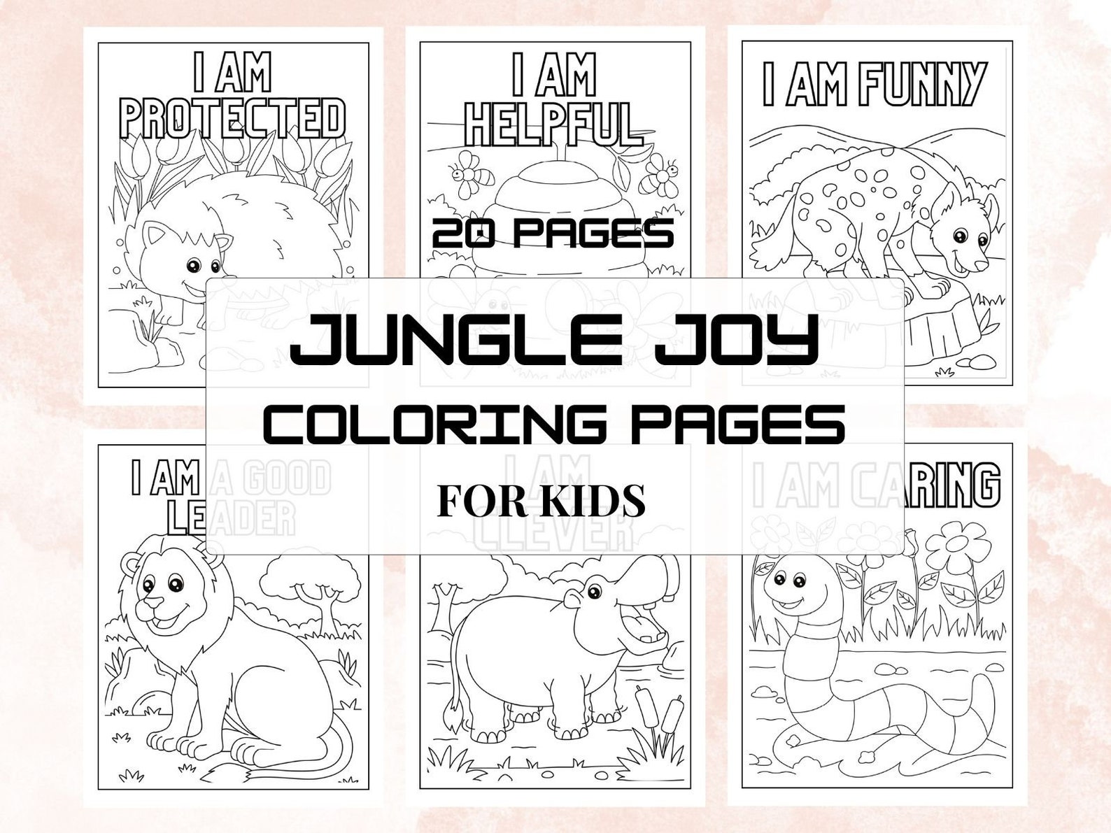 20 Jungle Joy Coloring Pages, Printable Safari Animals Coloring Pages ...