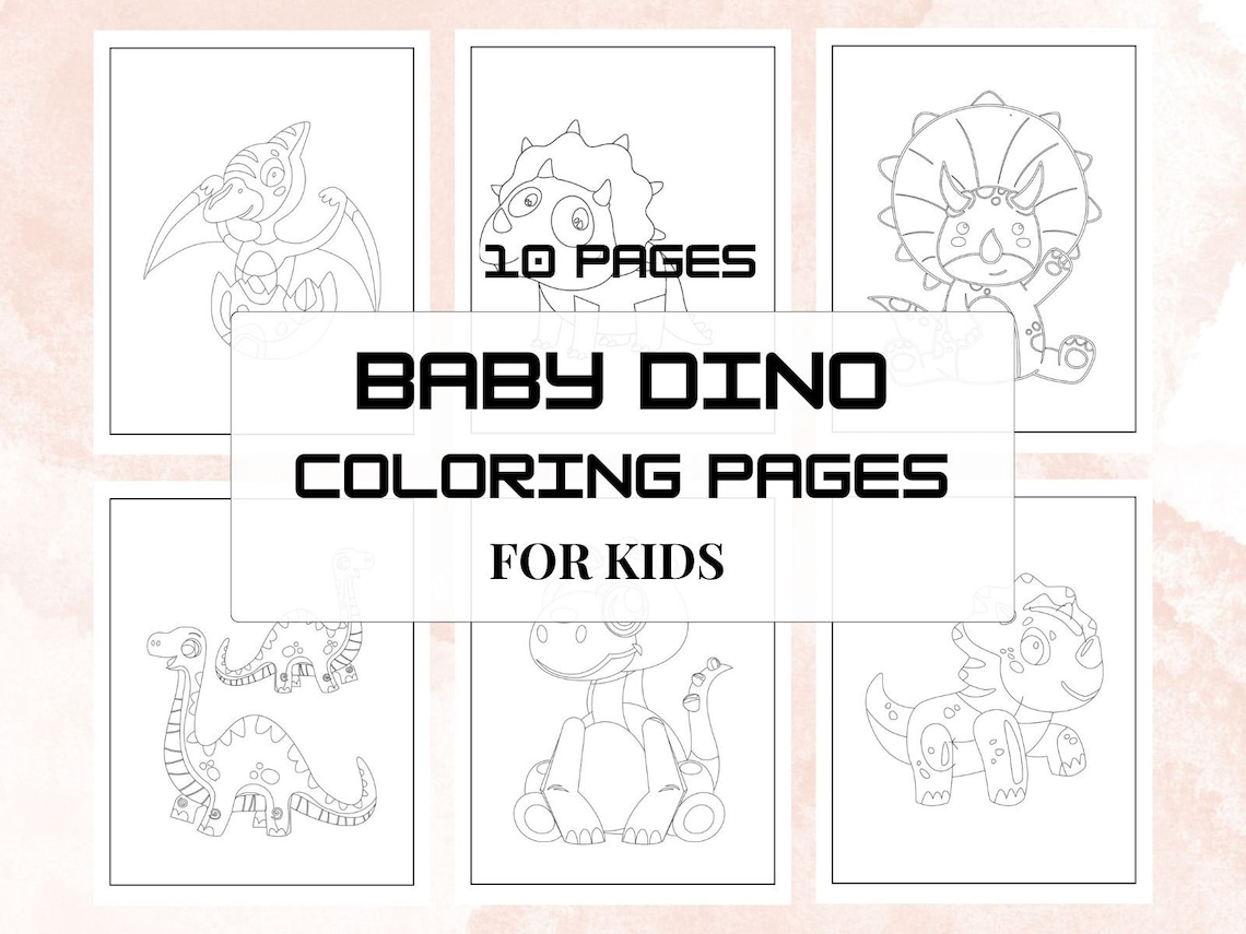 10 Baby Dino Coloring Pages, Printable Animals Coloring Pages, Baby ...