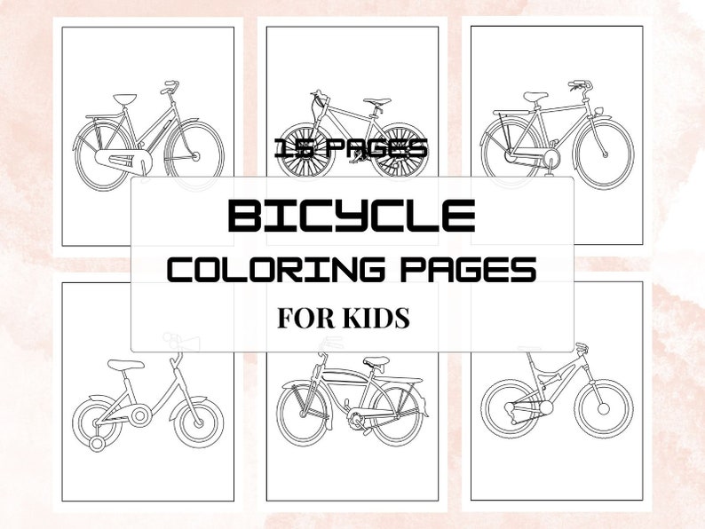 15 Bicycle Coloring Pages, Printable Bike Fun Coloring Pages, Cute ...