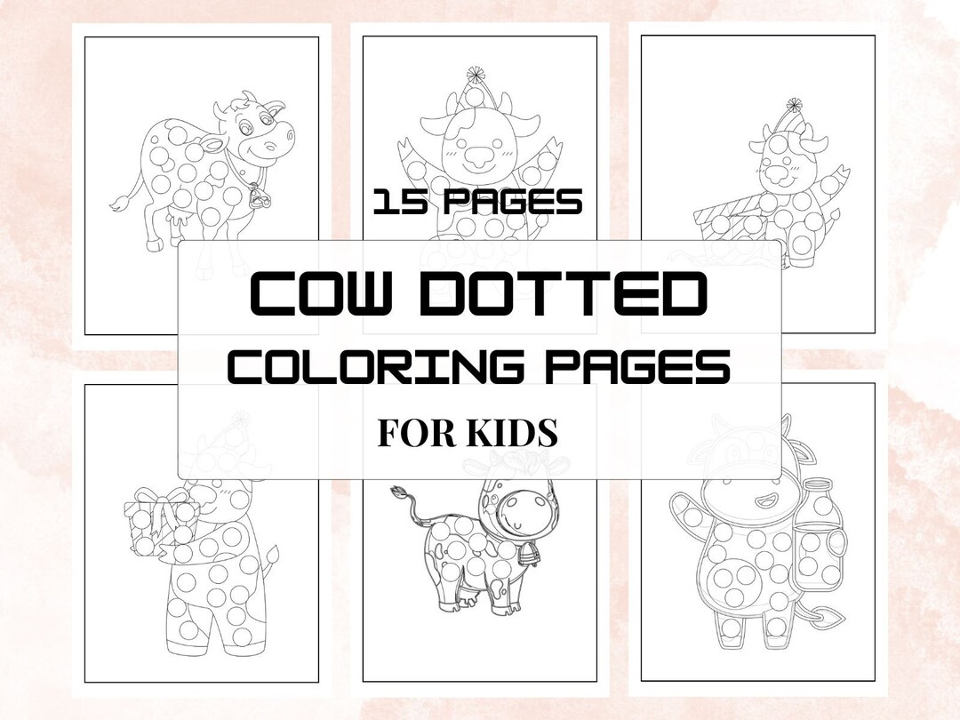 15 Cow Dot Marker Coloring Pages, Printable Cow Coloring Book, Kids ...
