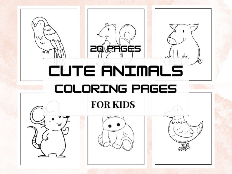 20 Cute Animals Coloring Pages, Printable Animals Coloring Pages ...