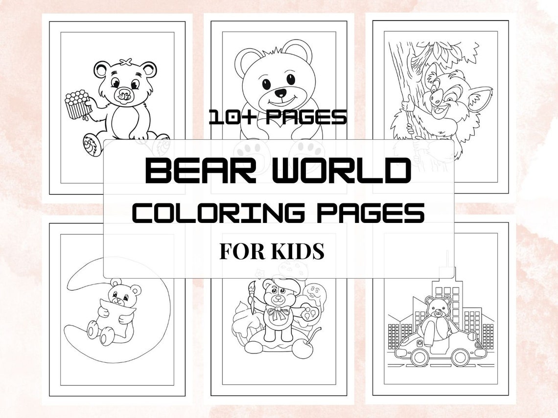 10 Bear World Coloring Pages, Printable Animals Coloring Pages, Cute ...