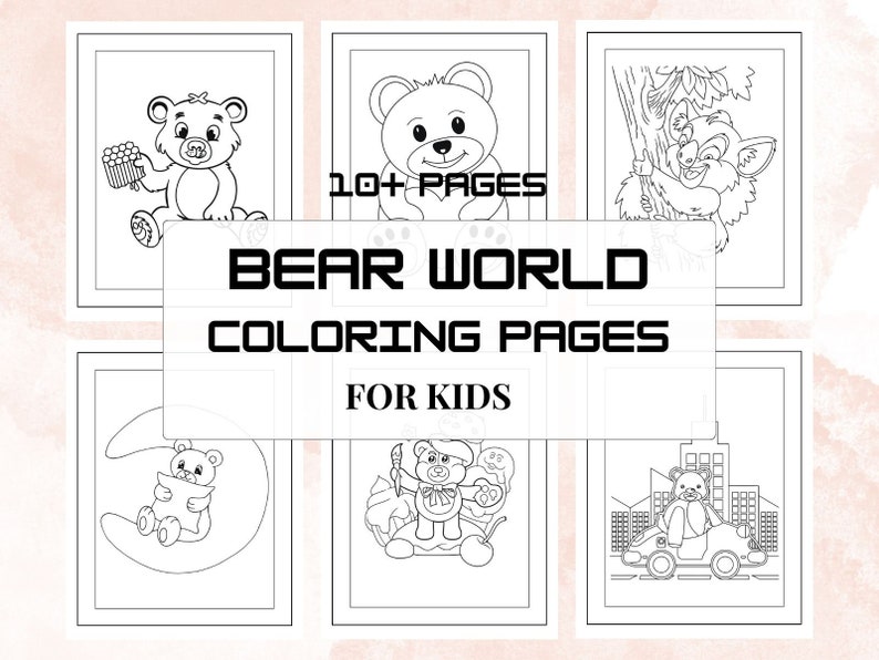 10 Bear World Coloring Pages, Printable Animals Coloring Pages, Cute ...