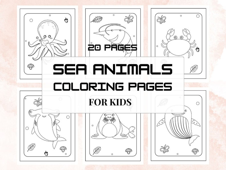 20 Sea Animal Coloring Pages, Printable Animals Coloring Pages, Sea ...