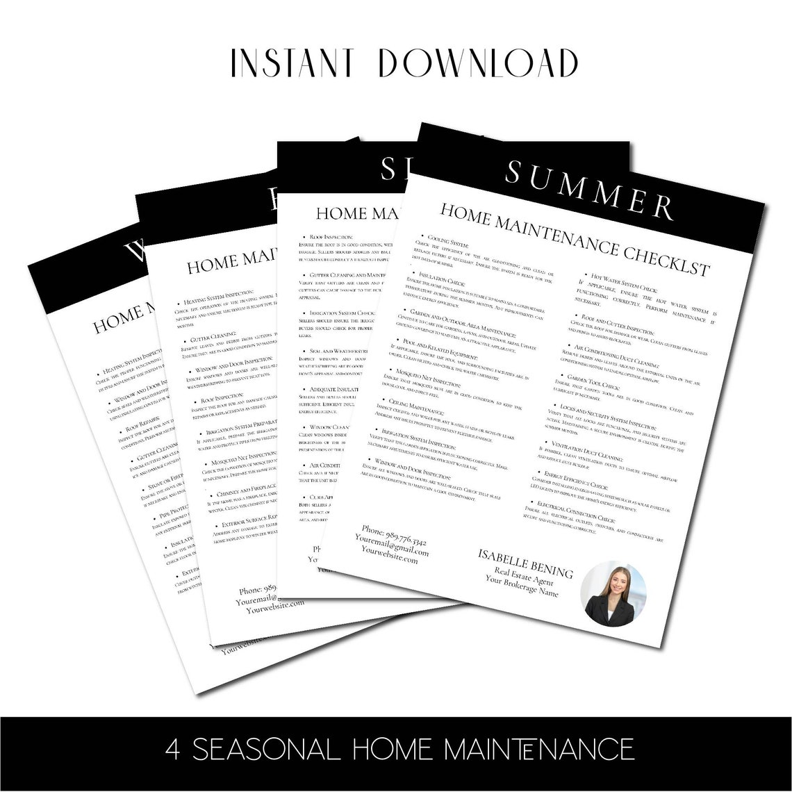 Seasonal Home Maintenance Checklist for Real Estate Agents - INSTANT ...