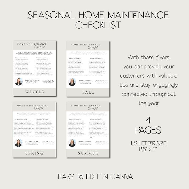 Seasonal Home Maintenance Checklist for Real Estate Agents - INSTANT ...
